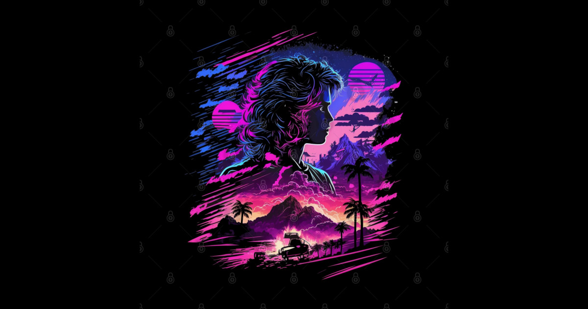 Synthwave retro futuristic person woman abstract design - Sjg Digital ...