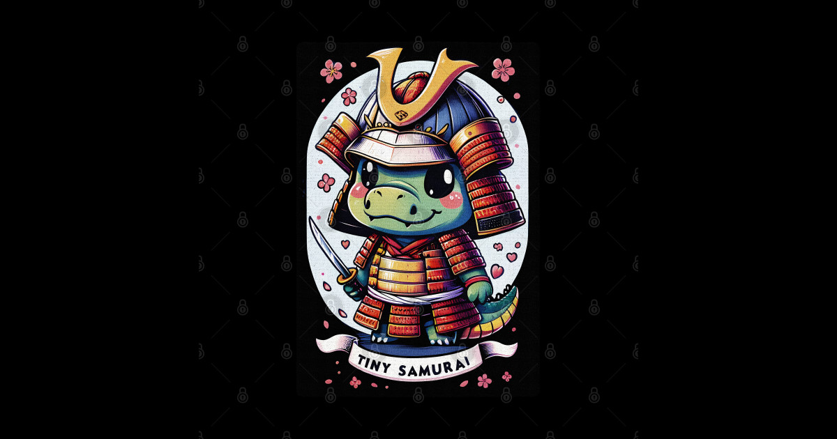 Kawaii Samurai Cute Animal Alligator Crocodile Katana Blossom - Kawaii ...