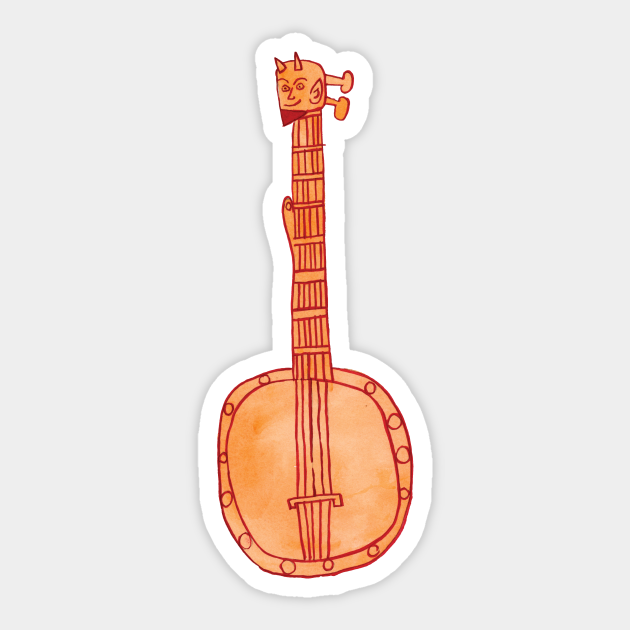 Tiki Parlour Devil Banjo - Banjo - Sticker | TeePublic