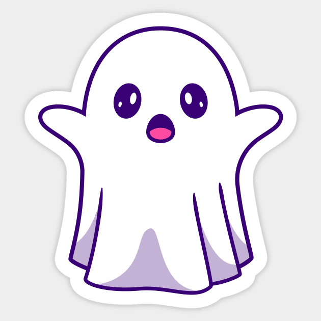 Cute Little Ghost - Ghost - Sticker | TeePublic