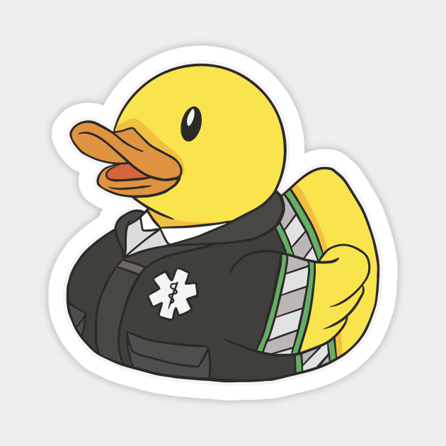 Cute Paramedic Rubber Ducky Cartoon - Paramedic Gift - Magnet | TeePublic