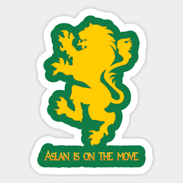 Narnia Flag (Aslan is on the move) - Aslan - Sticker | TeePublic