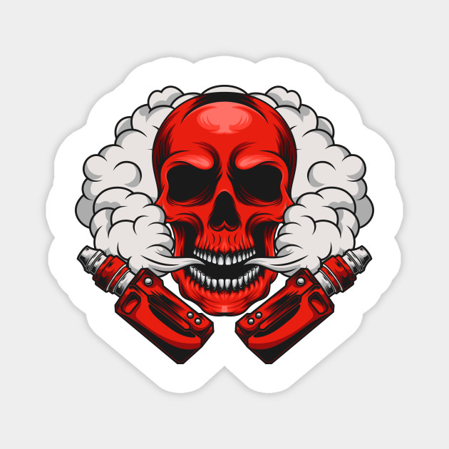Vaping skull - smoking is never die - Vaping Skull - Magnet | TeePublic