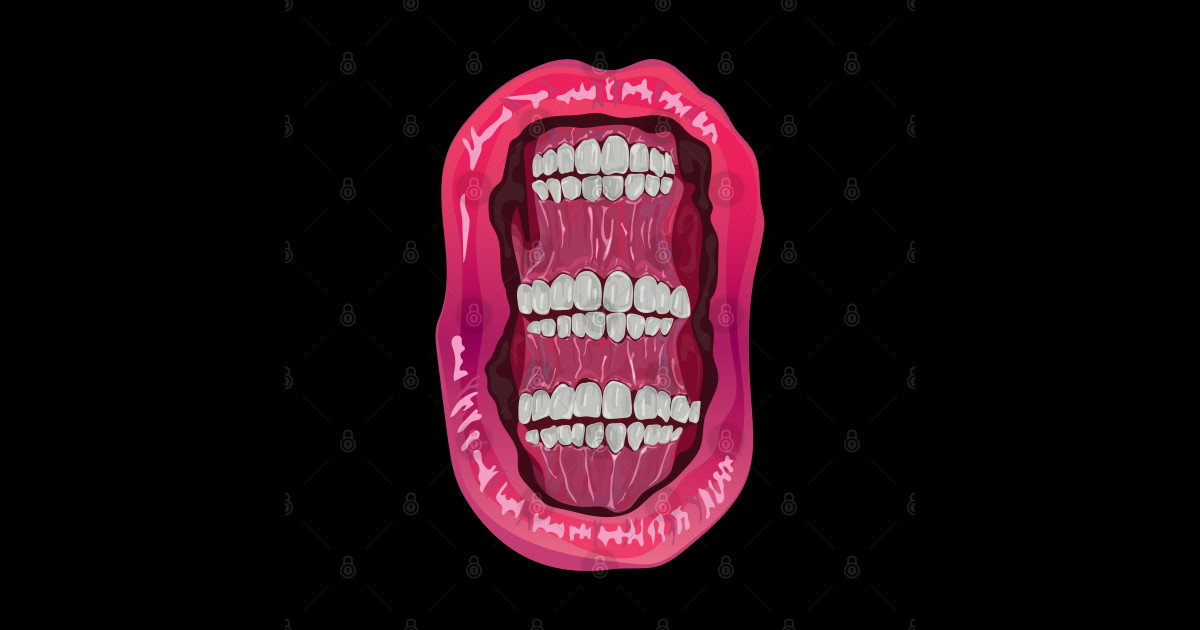 The unique design of the three-tiered array of teeth, - Tooth - Sticker ...
