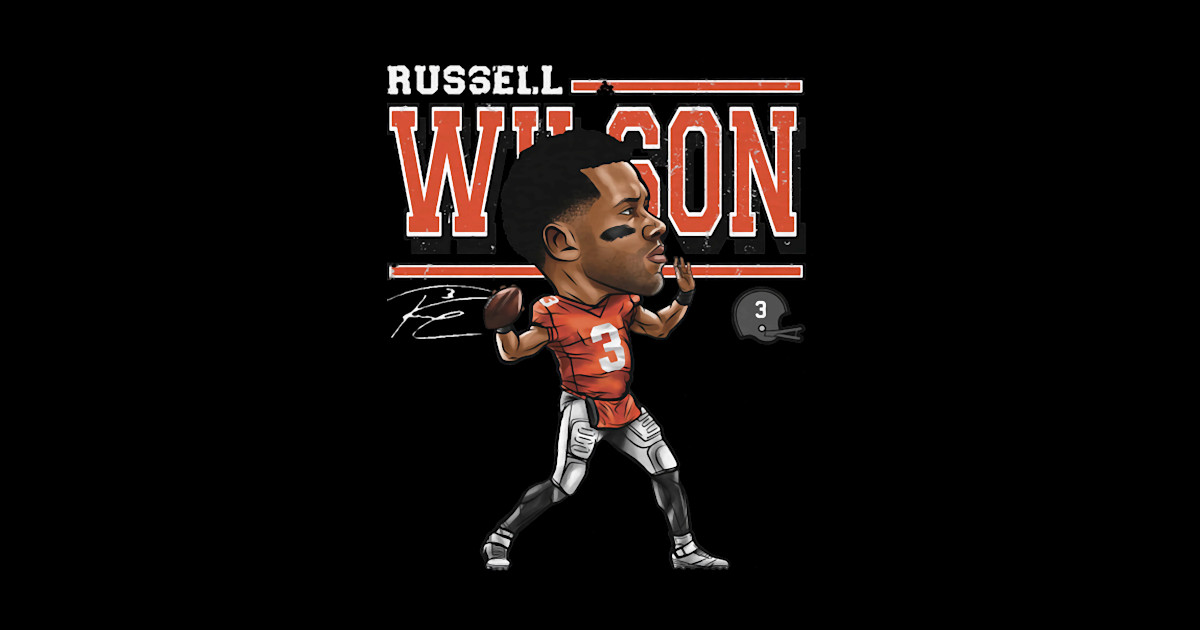 Russell Wilson Denver Cartoon - Russell Wilson - Sticker | TeePublic