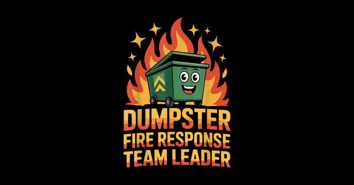Funny-Humor - Dumpster Fire Response Team Leader - Sticker | TeePublic