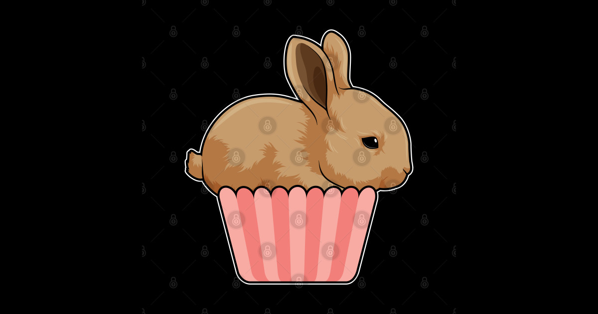 Rabbit with Muffin - Rabbit - Sticker | TeePublic