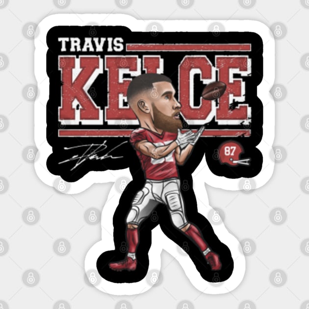 Travis Kelce Kansas City Cartoon - Travis Kelce - Sticker | TeePublic