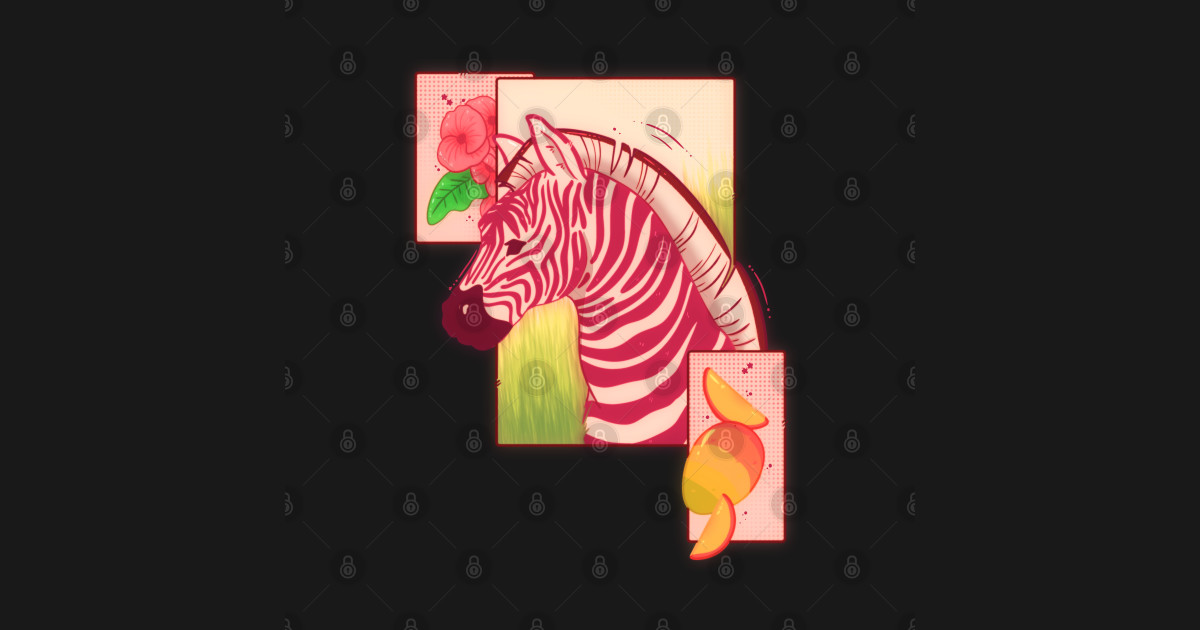 Cute Pink Zebra Mango Flower - Zebra - T-Shirt | TeePublic