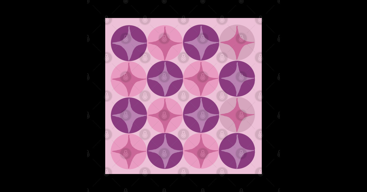 Mid Century Modern Pattern in Pink & Purple - Mid Century Modern Art ...