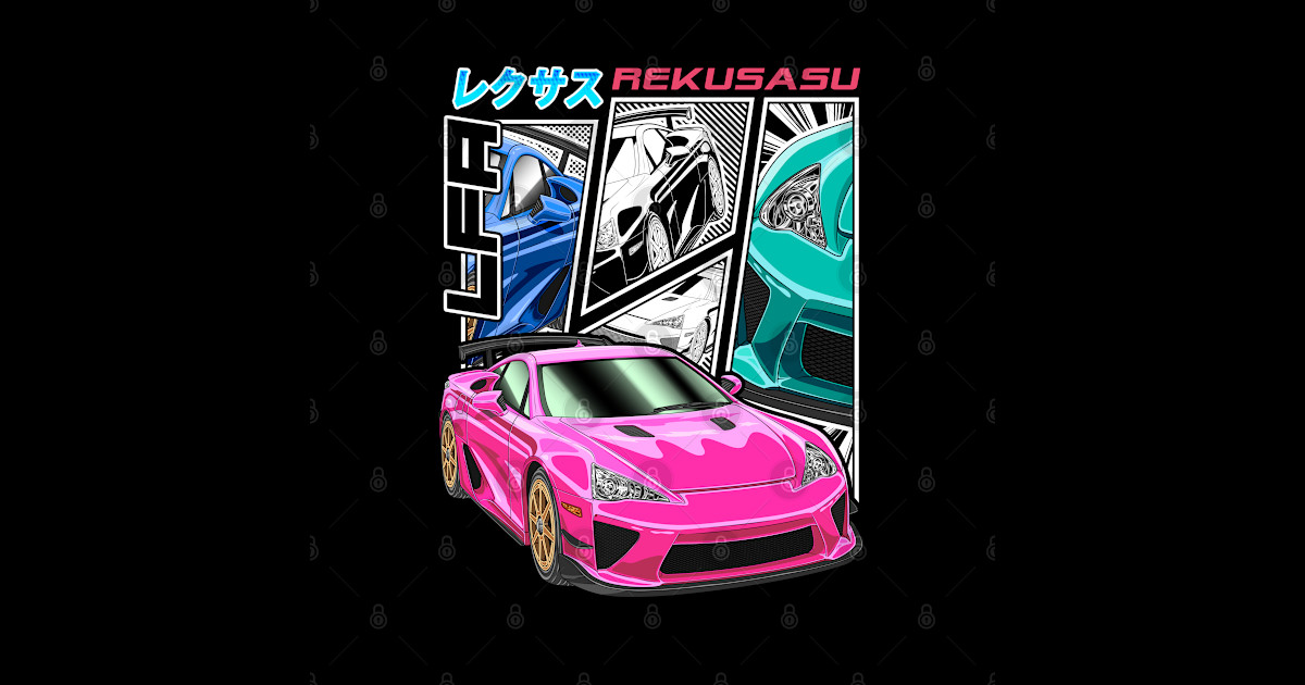 Pink Lexus LFA V10 Supercar Comic Style - Lexus Lfa - Posters and Art ...