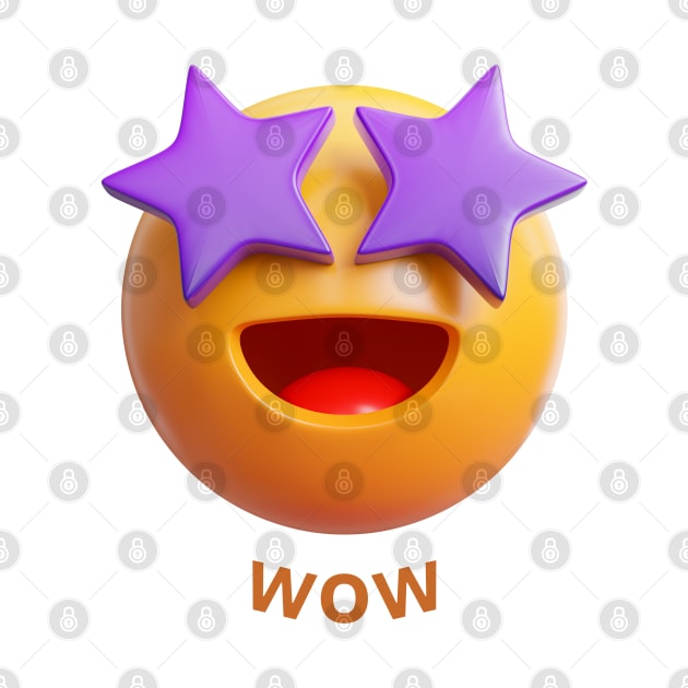 3D Wow Emoji Face - Classic Vintage Summer - 3d Wow Emoji Face - T ...