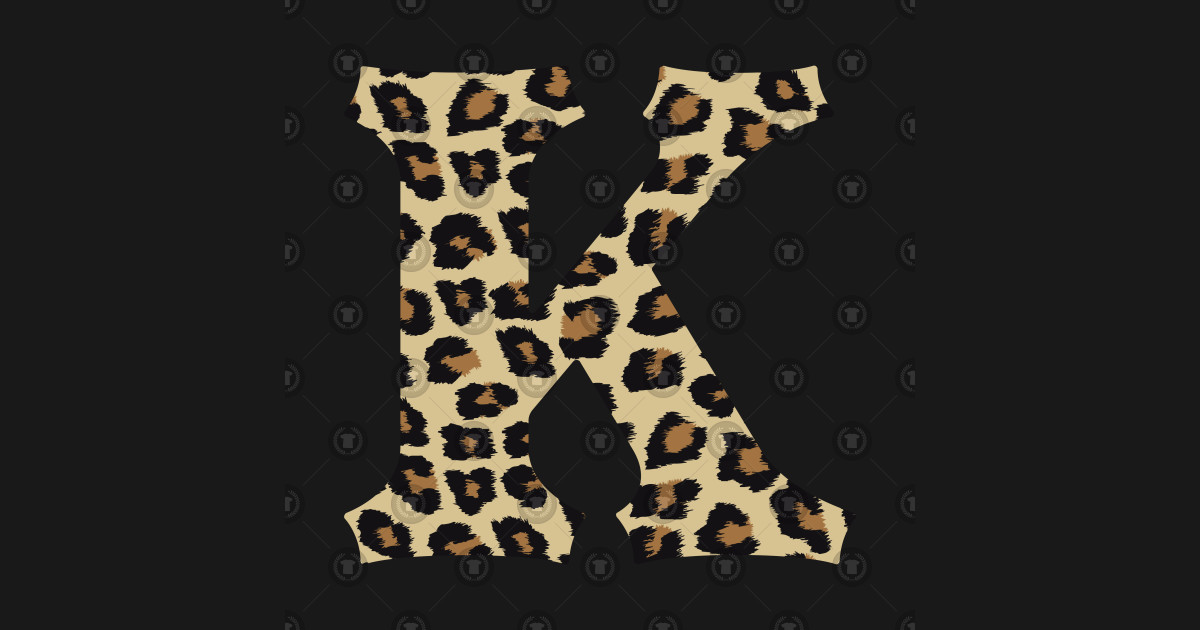 Letter K Leopard Cheetah Monogram Initial - Letter K - T-Shirt | TeePublic
