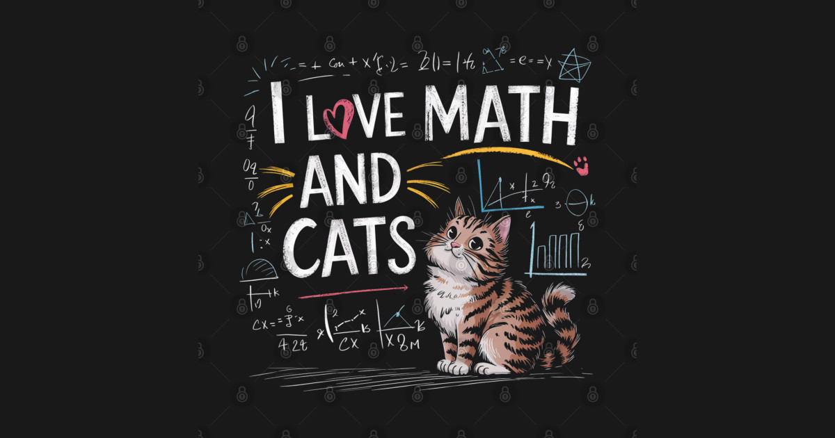 Funny Cat Lover I Love Math And Cats Science Teacher Student - I Love ...