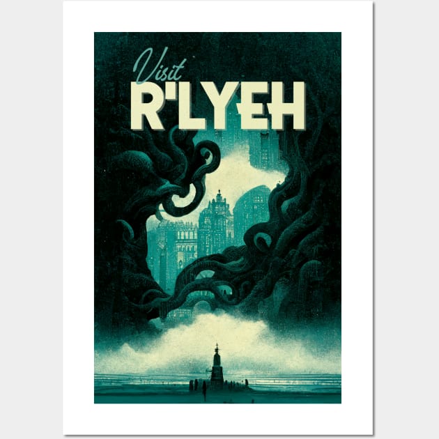 Visit R'Lyeh. Vintage Lovecraftian Travel Poster - Lovecraft Inspired ...