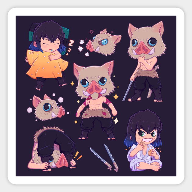 Inosuke Set - Kimetsu No Yaiba - Sticker | TeePublic