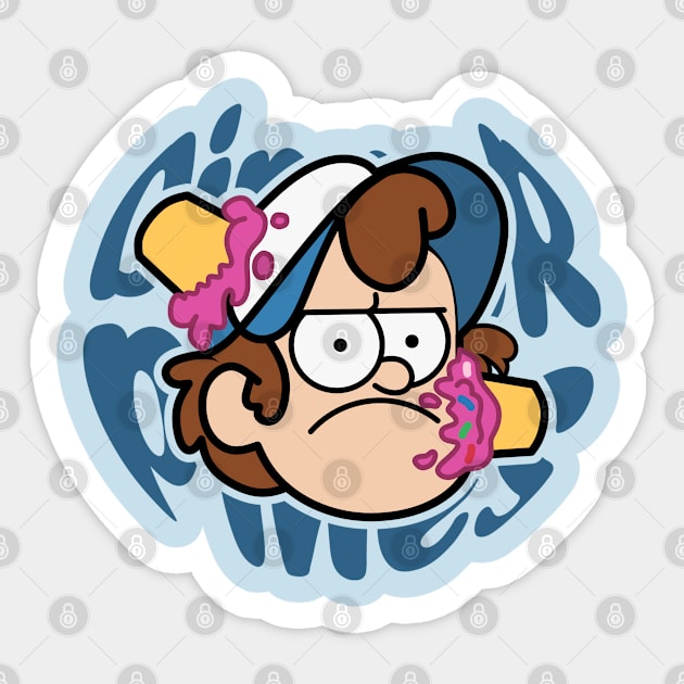 Dipper Pines - ice cream - Gravity Falls - Sticker | TeePublic
