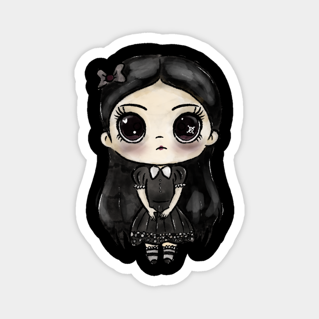 Chibi Wednesday Addams - Wednesday Addams - Magnet | TeePublic