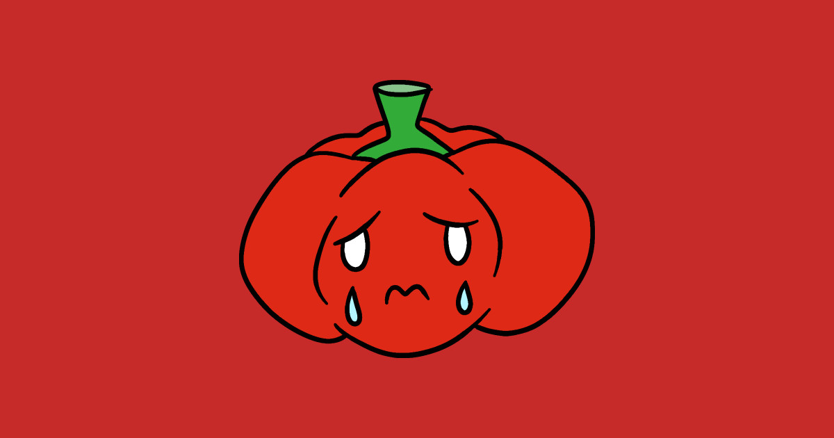 Sad Crying Red Bell Pepper - Red Pepper - T-Shirt | TeePublic