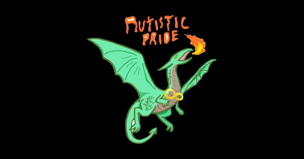New Autistic Pride Dragon - Actuallyautistic - Posters and Art Prints ...