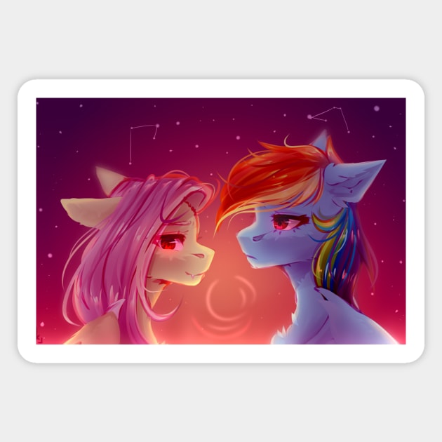 MLP Rainbow Dash & FlutterBat - My Little Pony - Sticker | TeePublic