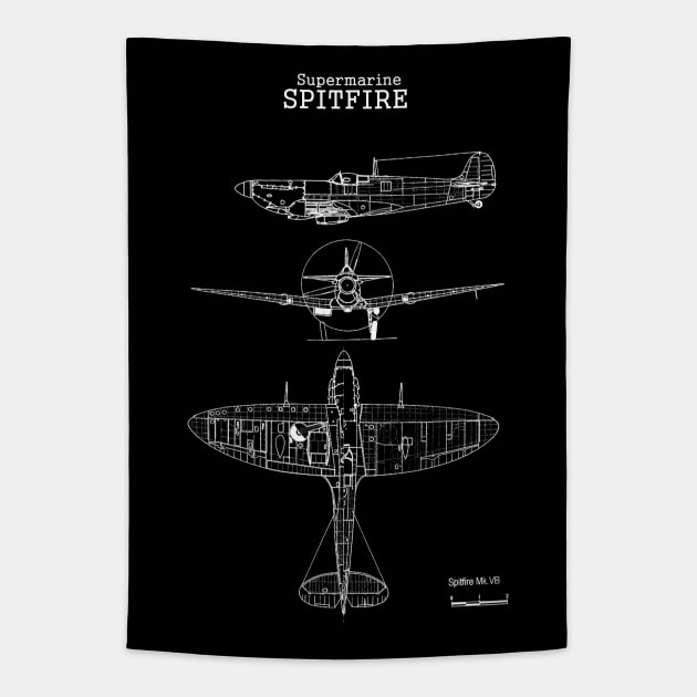 Supermarine Spitfire | World War 2 Plane Blueprint - Supermarine ...