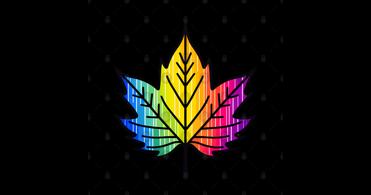 Funky Maple Leaf - Lgbt - Sticker | TeePublic