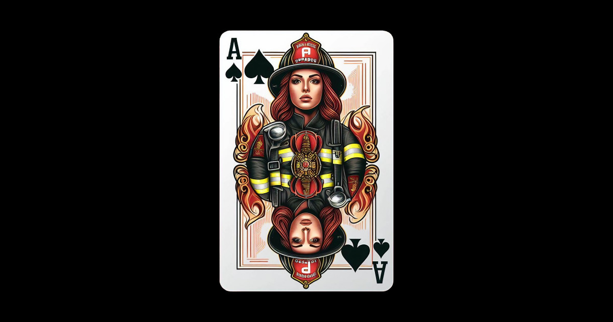 Female Firefighter Playing Card Ace Of Spades - Female Firefighter ...
