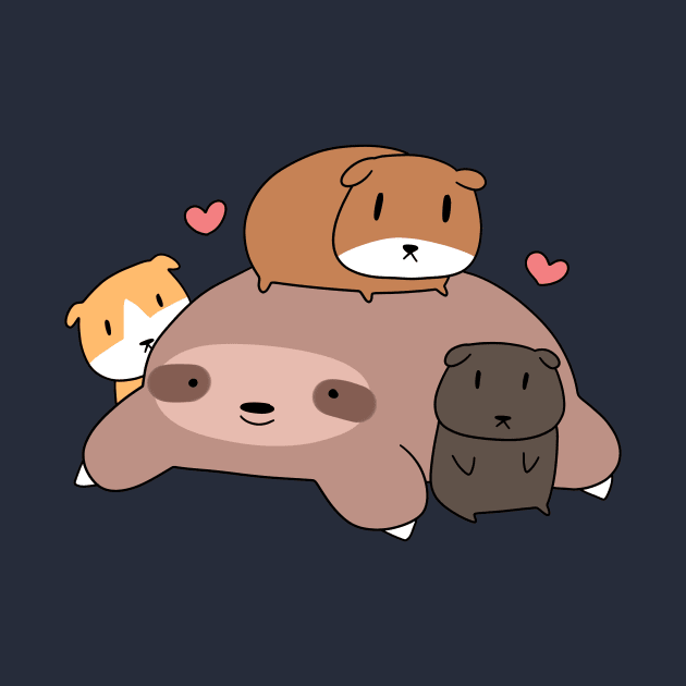 Sloth Loves Guinea Pigs - Guinea Pig - T-Shirt | TeePublic
