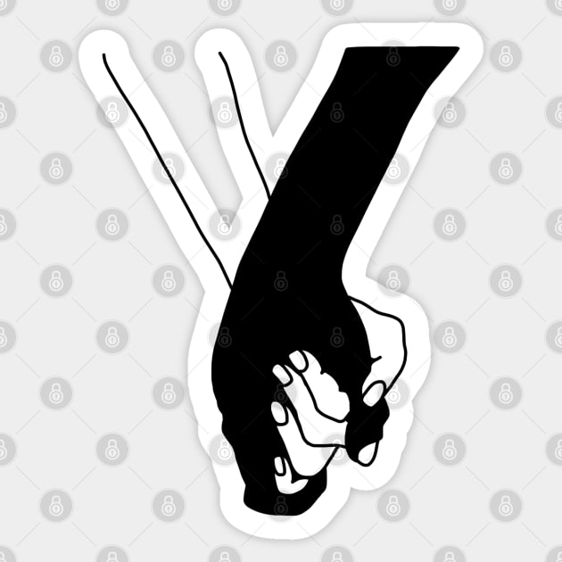 Black And White Hands - Black And White - Sticker | TeePublic