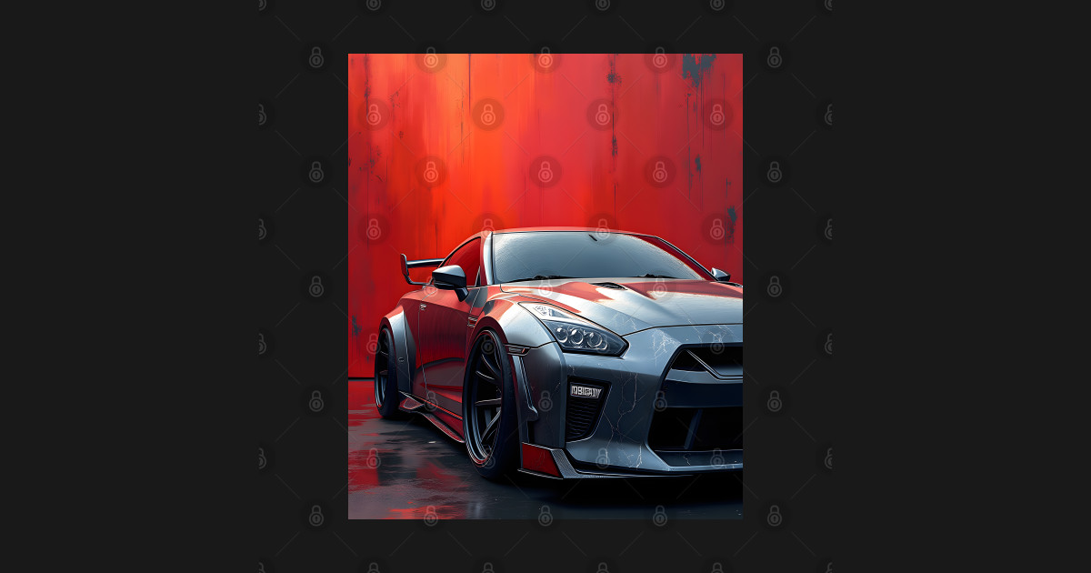 Highly Customized Nissan GTR T-shirt, Poster and Sticker - Street Car ...