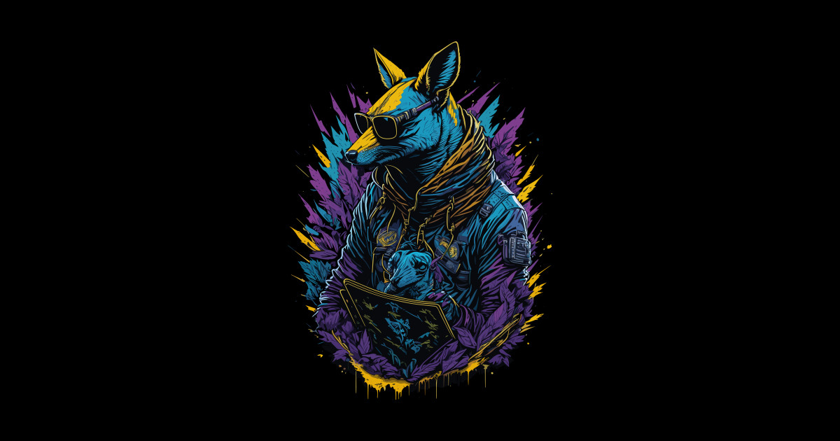 Cool Cyberpunk kangaroo with sunglasses - Cool Cyberpunk Kangaroo With ...