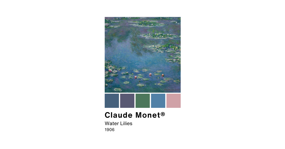 Claude Monet - Water Lilies - Pantone Color swatch, Art Paintings Art ...