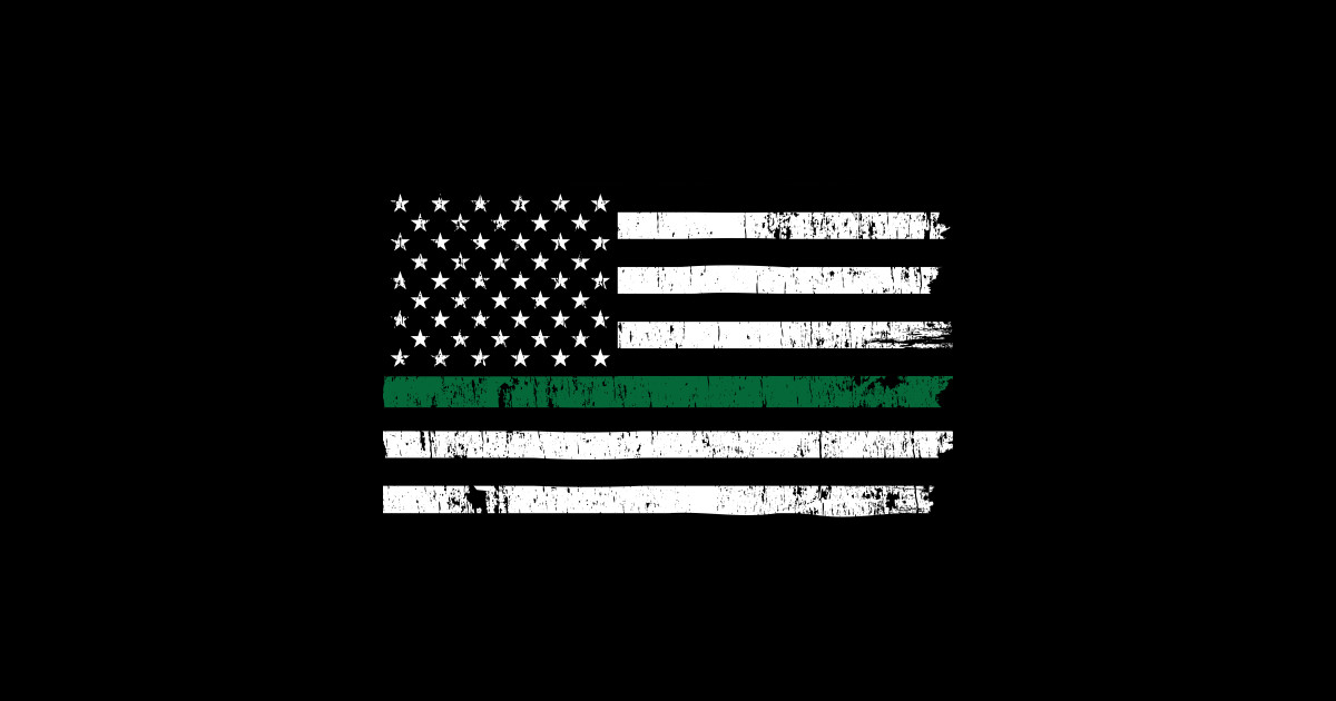Thin Green Line Distressed USA Flag for Border Patrol and Military ...