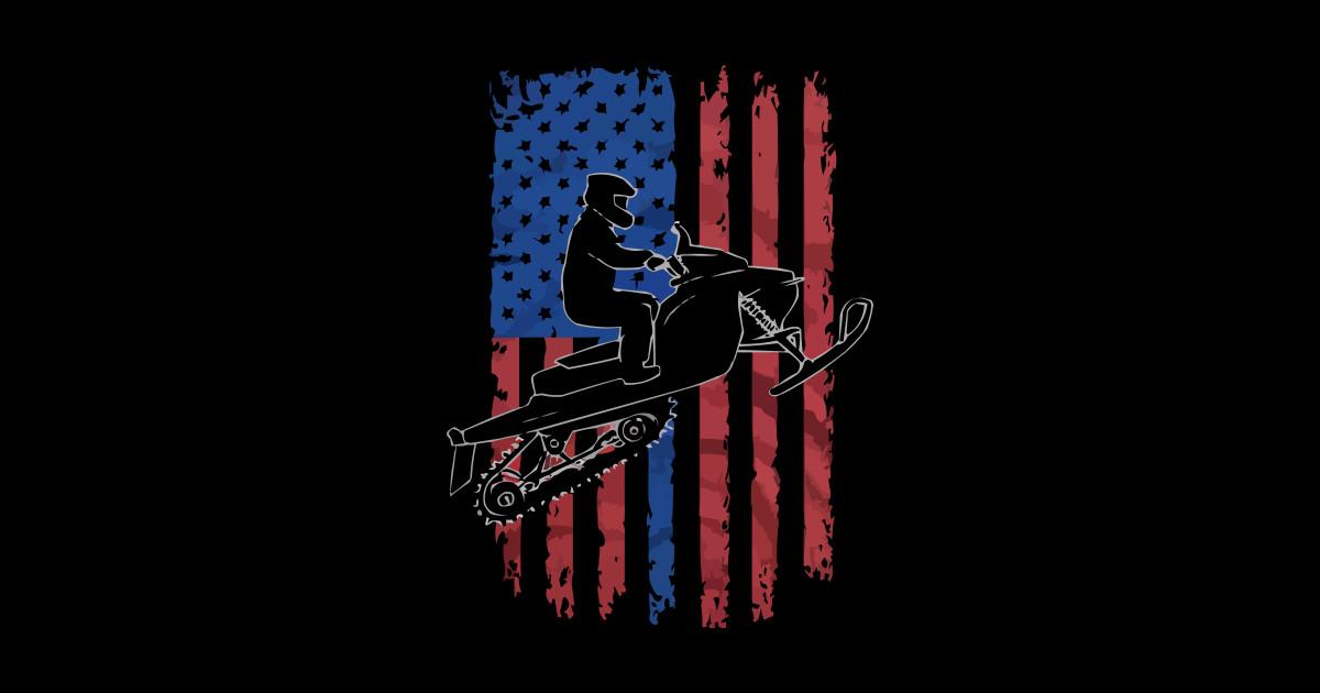 Snowmobile Vintage background - Snowmobile - Sticker | TeePublic