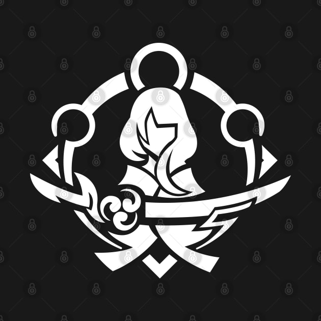 Genshin Impact Raiden Shogun Emblem - White - Genshin - T-Shirt | TeePublic