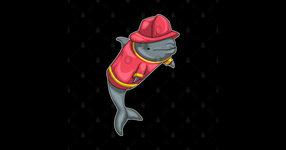 Dolphin Firefighter Fire department - Fire Department - Sticker | TeePublic