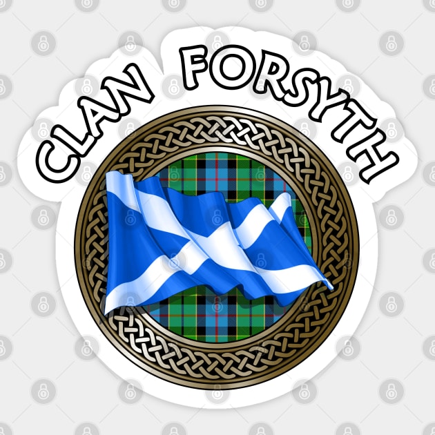 Clan Forsyth Crest & Tartan Knot - Forsyth - Sticker | TeePublic