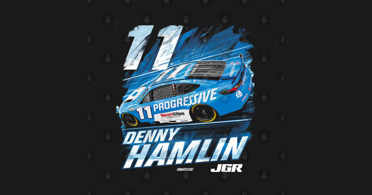 Denny Hamlin Progressive Car - Denny Hamlin - T-Shirt | TeePublic