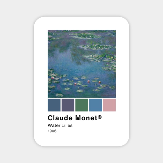 Claude Monet - Water Lilies - Pantone Color swatch, Art Paintings Art ...