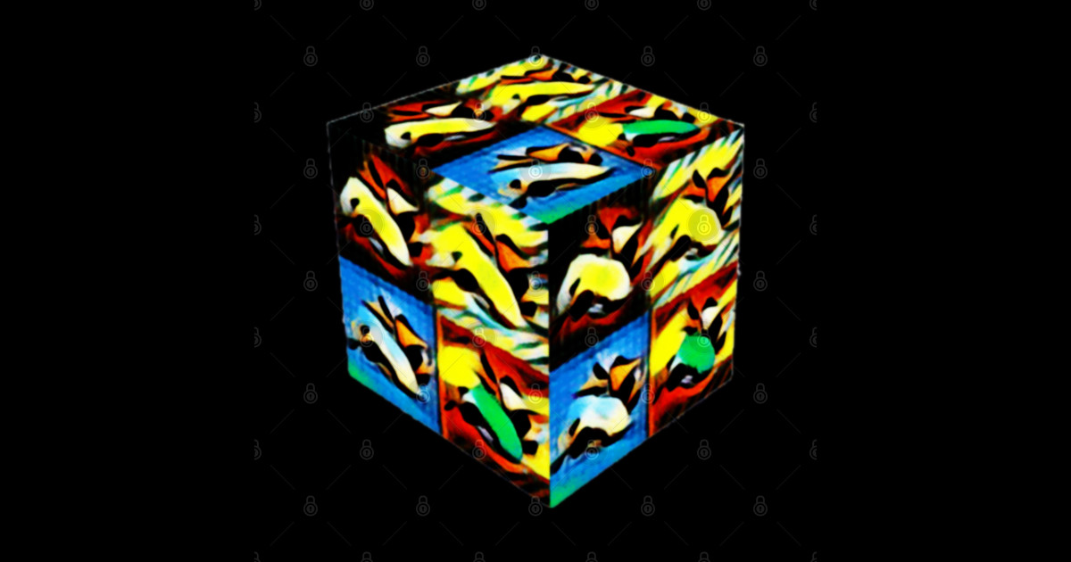 Cube Colorful Abstract Design - Cube Pattern - Sticker | TeePublic