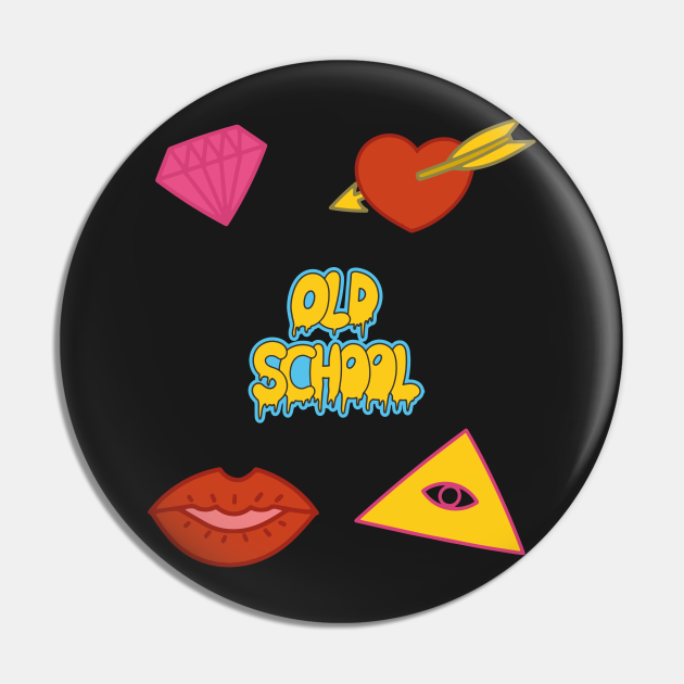 Old School Stickers number one - Old School - Pin | TeePublic
