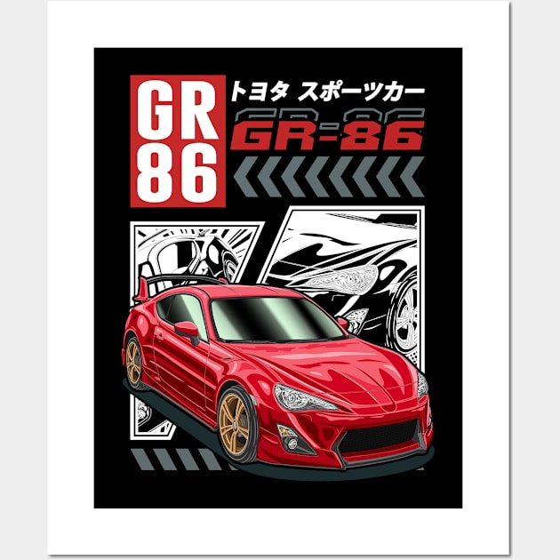 JDM Toyota GR86 Comic Style - Toyota Gr86 - Posters and Art Prints ...