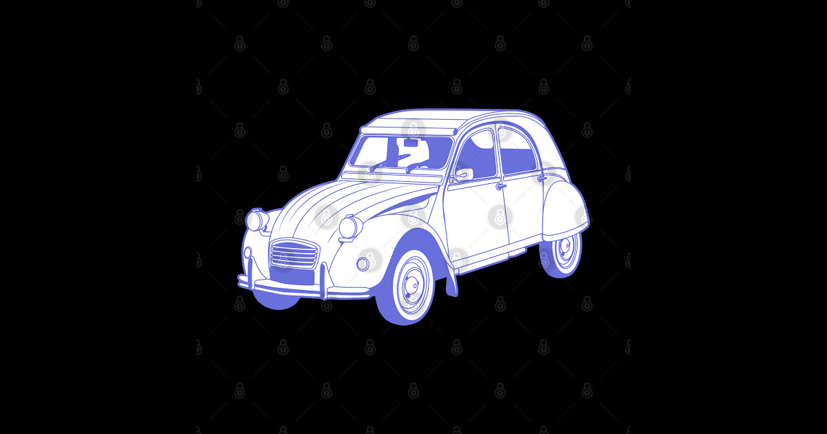 2CV Illustration Vector Design - 2cv - Sticker | TeePublic