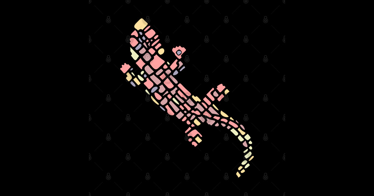 Cute mosaic pink lizard - Lizard - Posters and Art Prints | TeePublic