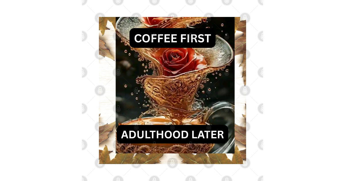 COFFEE FIRST,ADULTHOOD LATER - Coffee Firstadulthood Later - T-Shirt ...