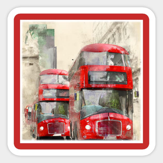 Vintage Double Decker Busses - Double Decker Bus - Sticker | TeePublic