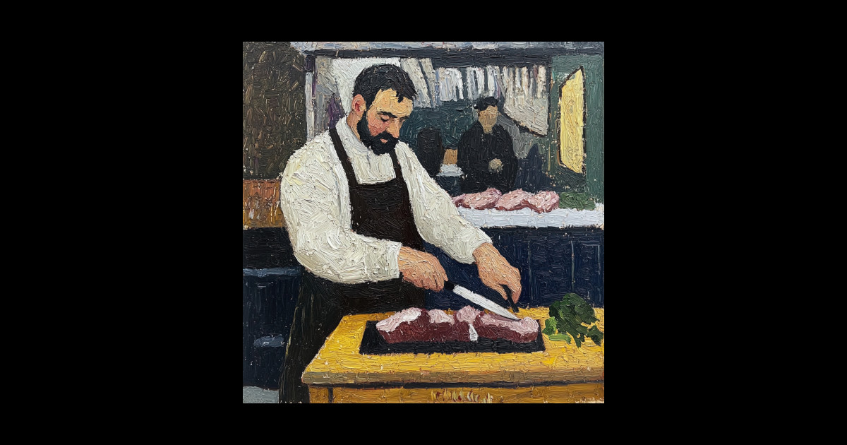 Butcher | Post-impressionist painting style - Butcher - Sticker | TeePublic