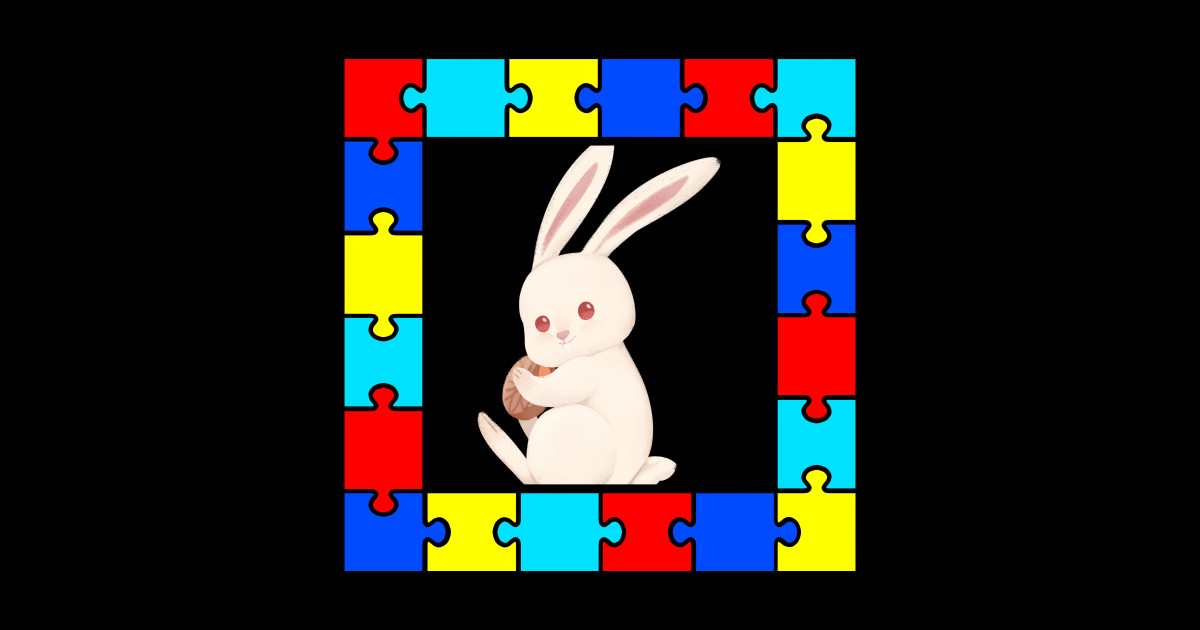 Autism Day rabbit - Autism Day - Sticker | TeePublic