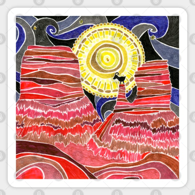 Goat on Mars - Mars - Sticker | TeePublic